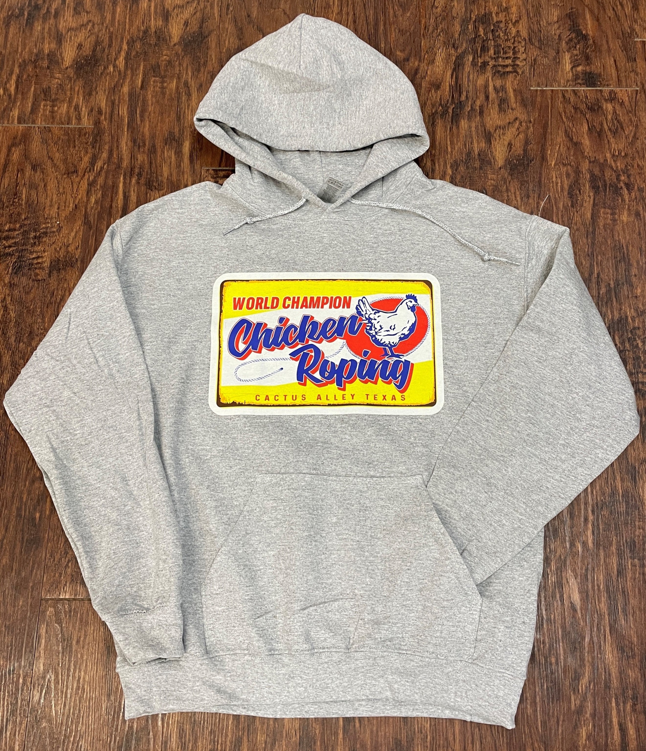 "Chicken Roping" - Sport Grey Adult Hoodie – Cactus Alley Hat Co.