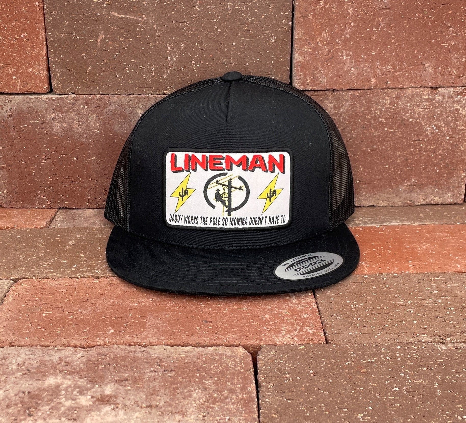 "Lineman" - 6006 Black/ Black Mesh, Snapback Cap – Cactus Alley Hat Co.