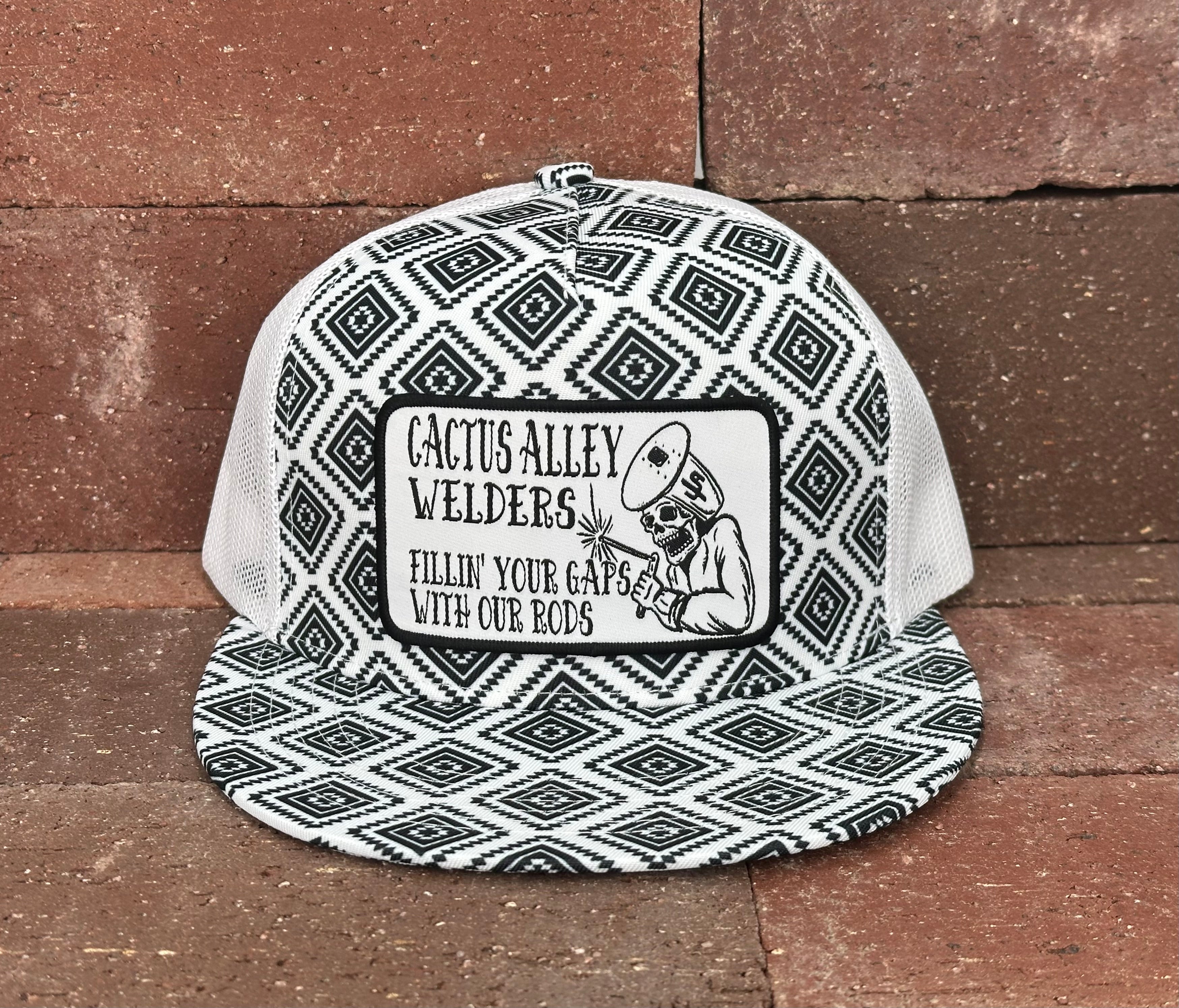 "Welder" - CA Black/White Aztec, Snapback Cap – Cactus Alley Hat Co.